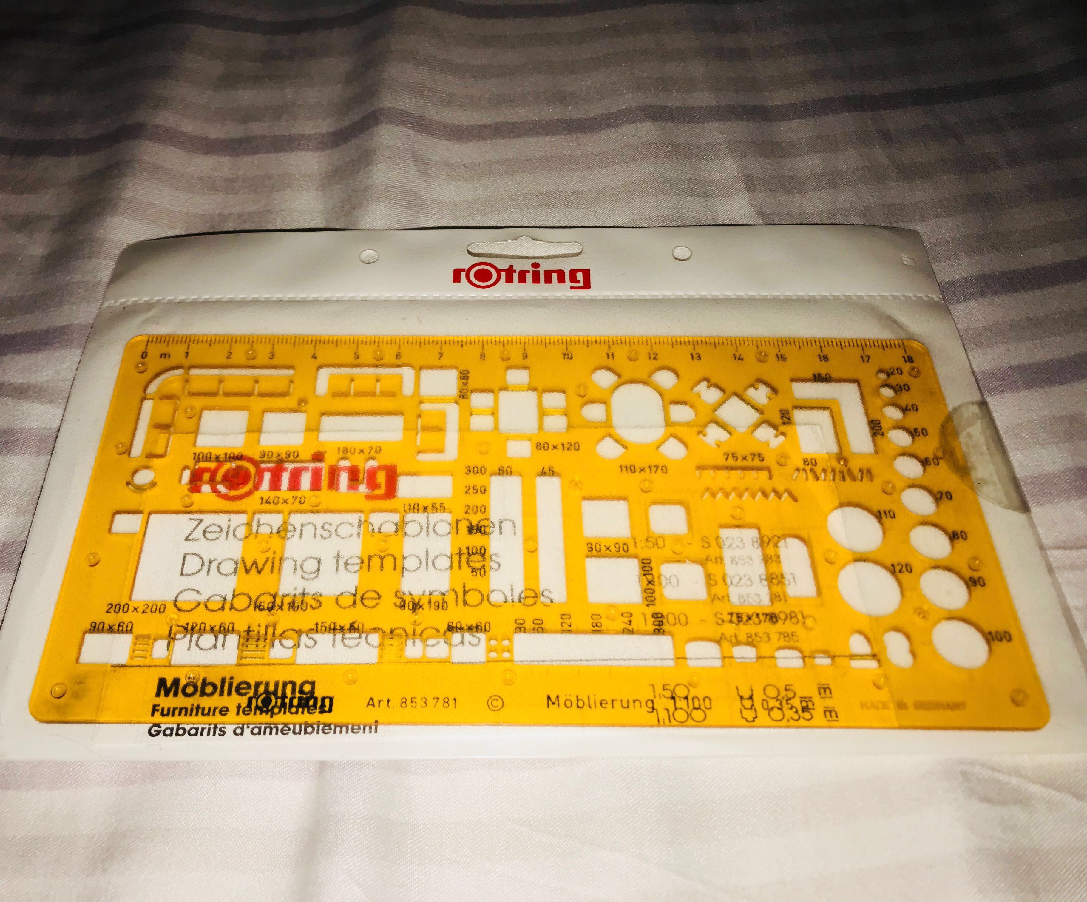 Rotring Architect Template, Hobbies & Toys, Stationery & Craft, Other ...