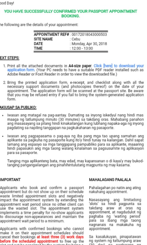 RUSH April passport appointment for Manila and Cebu, Tickets & Vouchers ...