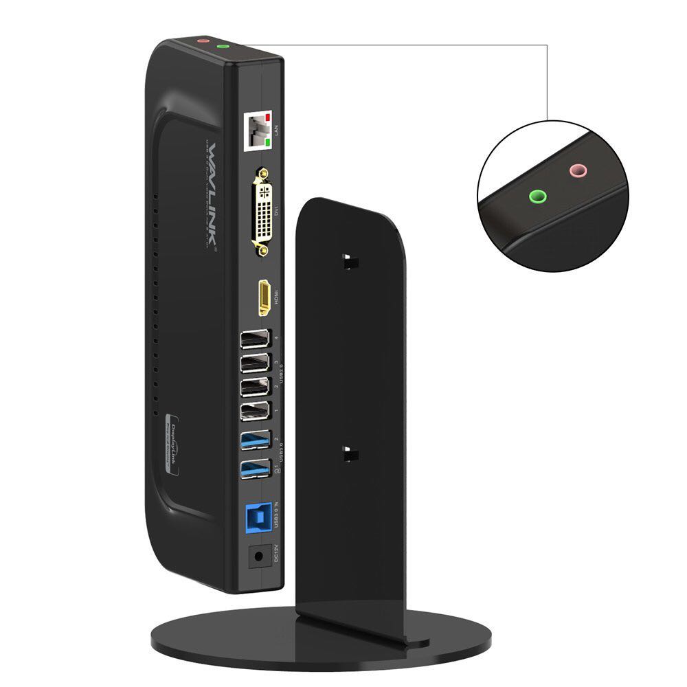 Wavlink USB 3.0 Universal Dual Display Docking Station Support HDMI ...