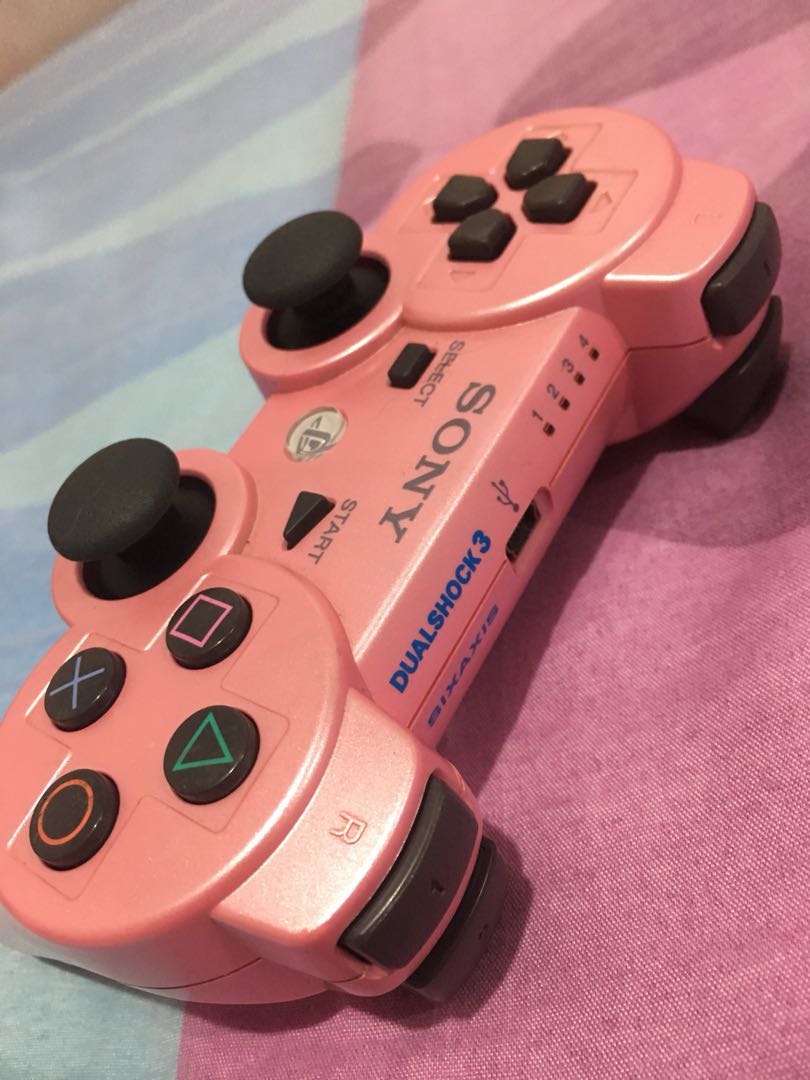 Dualshock wireless ps3 controller in Candy Pink, Video Gaming, Gaming ...