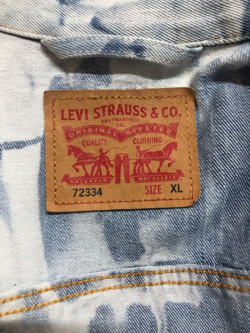 Levi's Custom Bleaced Denim Jacket, Men's Fashion, Bottoms, Jeans on ...