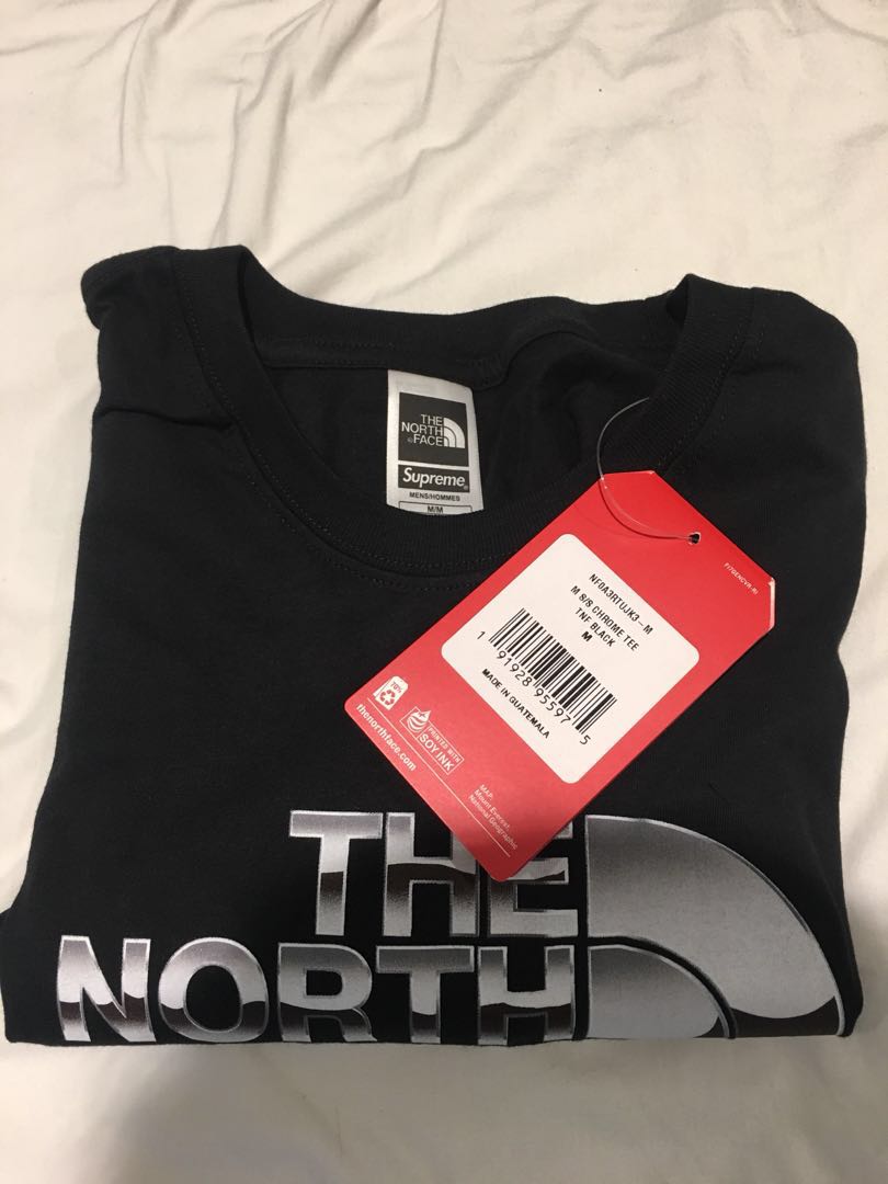 Supreme TNF metallic logo Tee medium, Men's Fashion, Tops & Sets ...