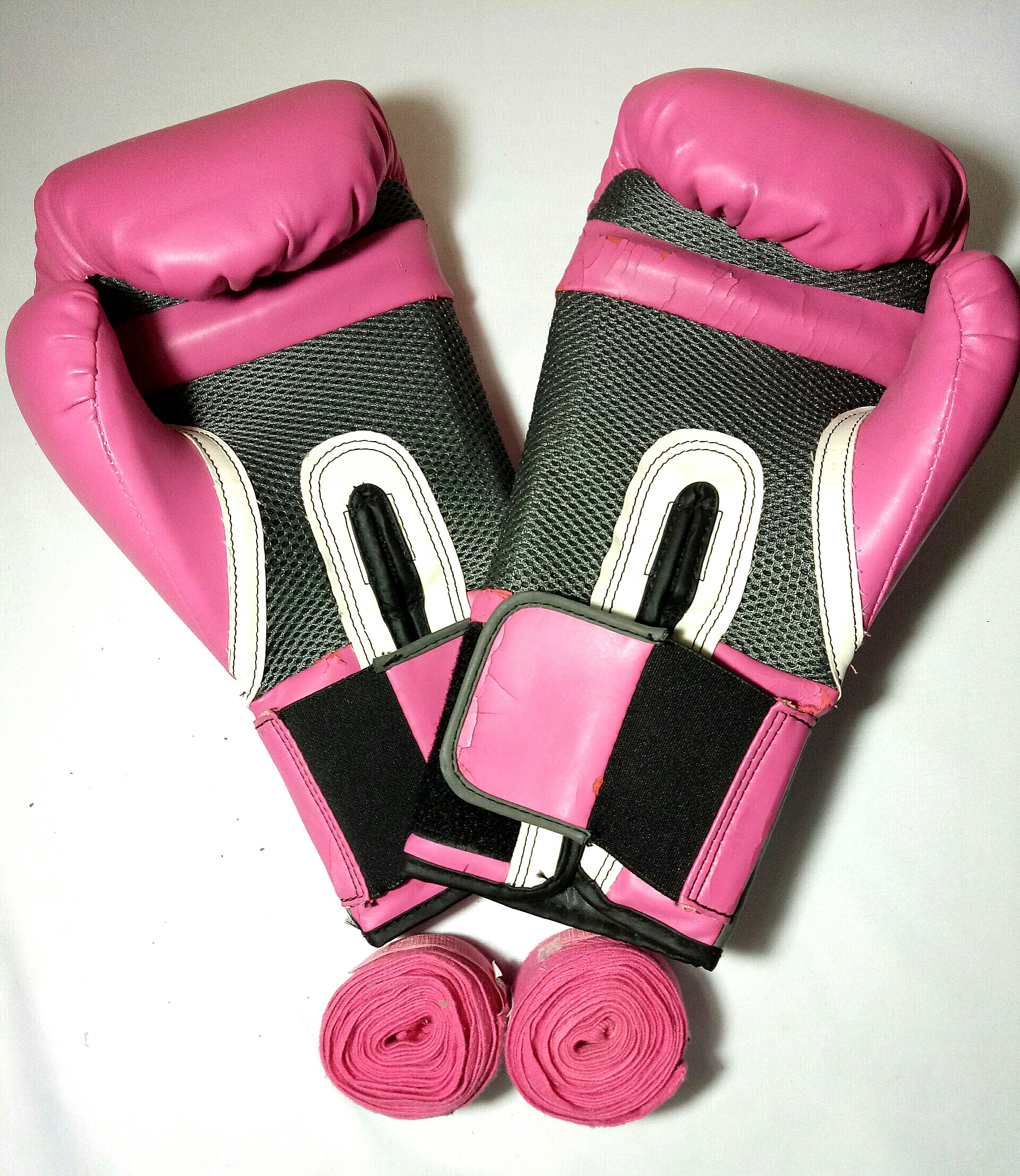 Hot Pink Boxing Gloves and Wrap Set (Level 1), Sports Equipment, Other ...