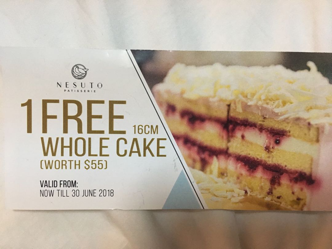 Nesuto - 16cm Cake Voucher, Tickets & Vouchers, Vouchers on Carousell