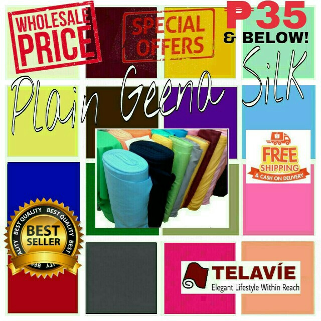 PONGEE Geena Silk Gina Fabrics Tela Assorted Colors TELAVIE, Hobbies ...