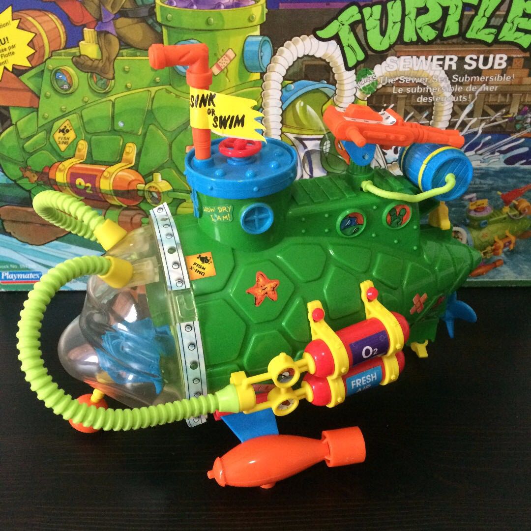 VINTAGE Teenage Mutant Ninja Turtles SEWER SUB vehicle with original ...