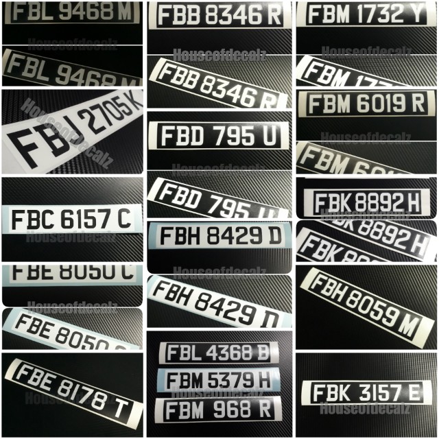 Customize Motorbike Front Registration Number Diecut Vinyl Decal ...