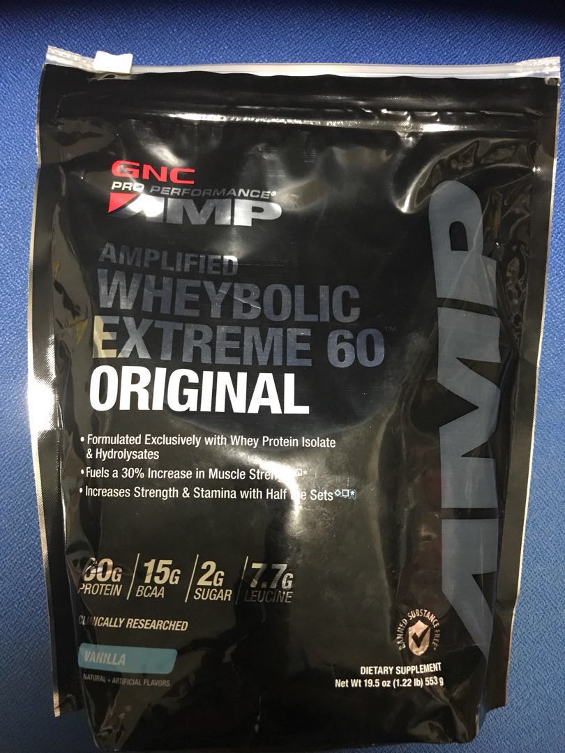 GNC PRO PERFORMANCE® AMP AMPLIFIED WHEYBOLIC EXTREME 60™ ORIGINAL - VANILLA, Sports Equipment ...