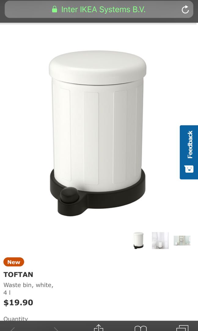 IKEA Toftan Monochrome Bin, Furniture & Home Living, Cleaning ...