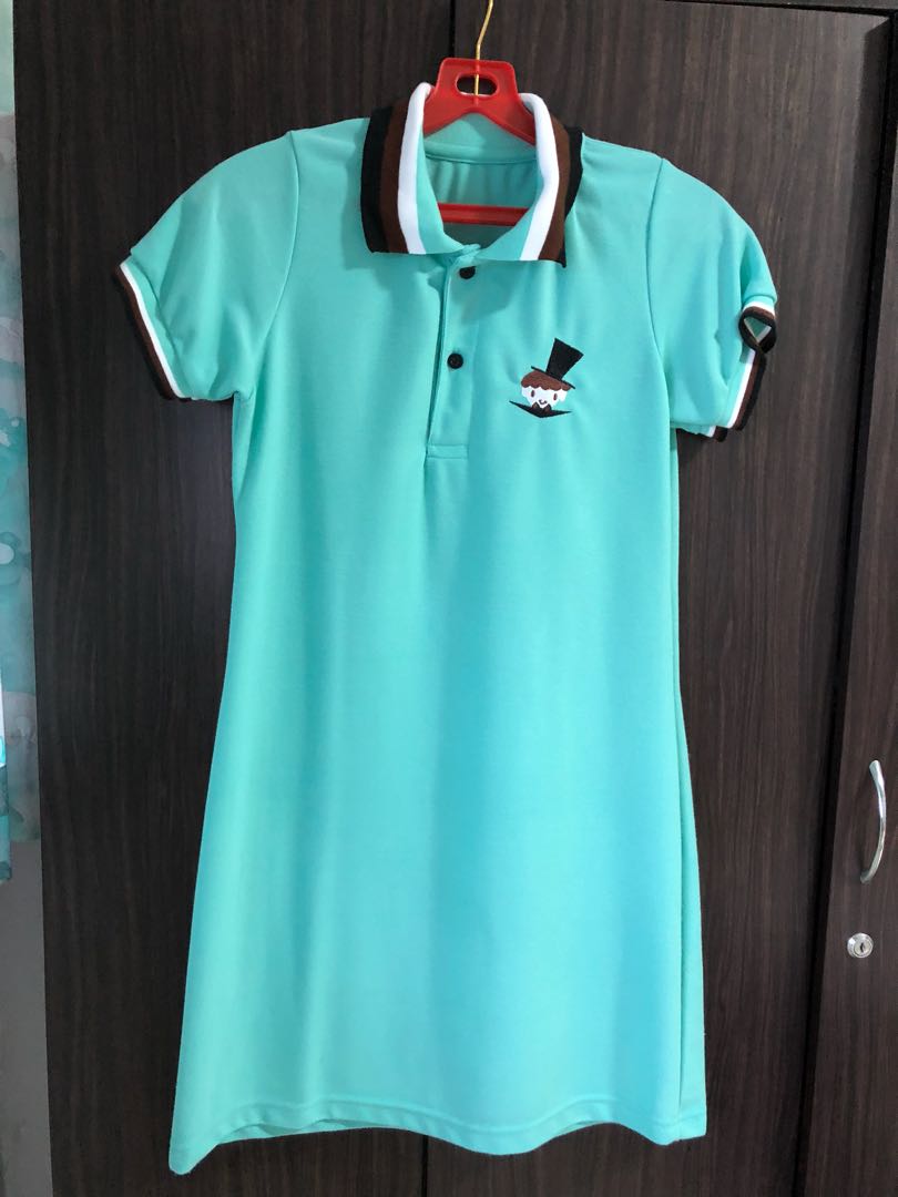 Polo cute moustache mint green dress, Women's Fashion, Tops, Sleeveless ...