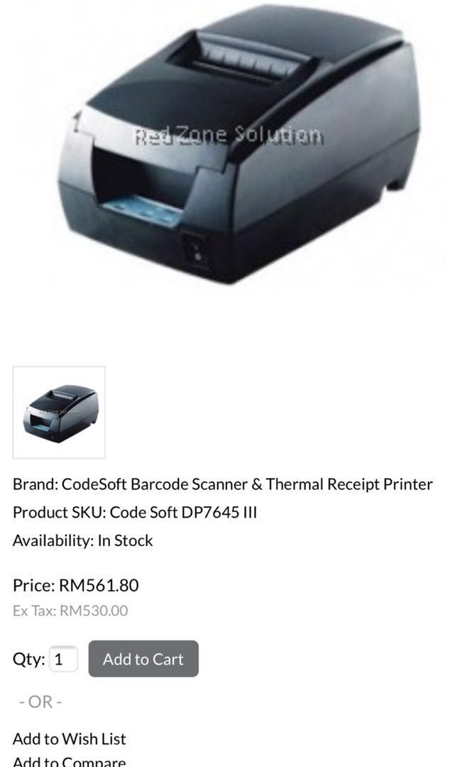 Receipt printer, Computers & Tech, Printers, Scanners & Copiers on ...
