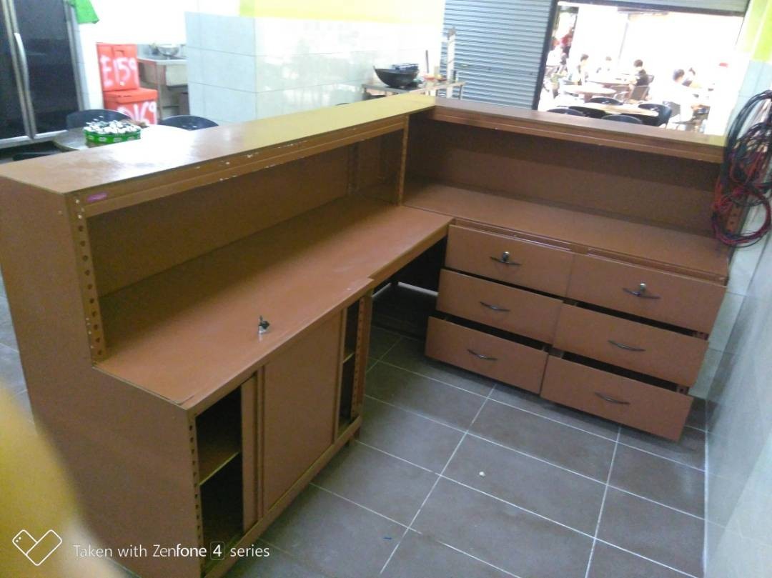 Restaurant L Shape Cashier Counter ( Boltless ) Custom Made, Furniture ...