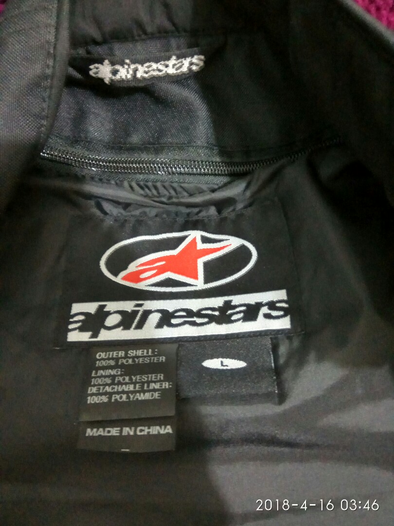 Alpinestar touring jacket, Motorcycles, Motorcycle Apparel on Carousell
