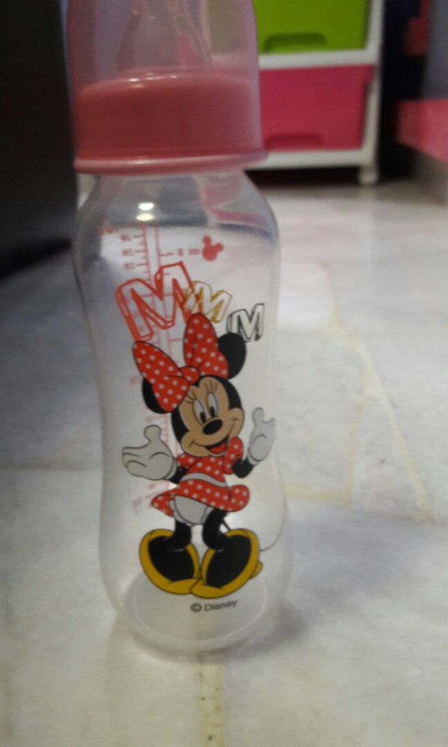 Disney minnie mouse milk bottle (250ml), Babies & Kids, Nursing ...