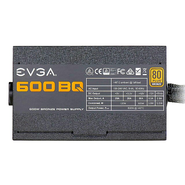 EVGA 600W, 80+ BRONZE 600 BQ, Semi Modular, FDB Fan, Power Supply Unit ...
