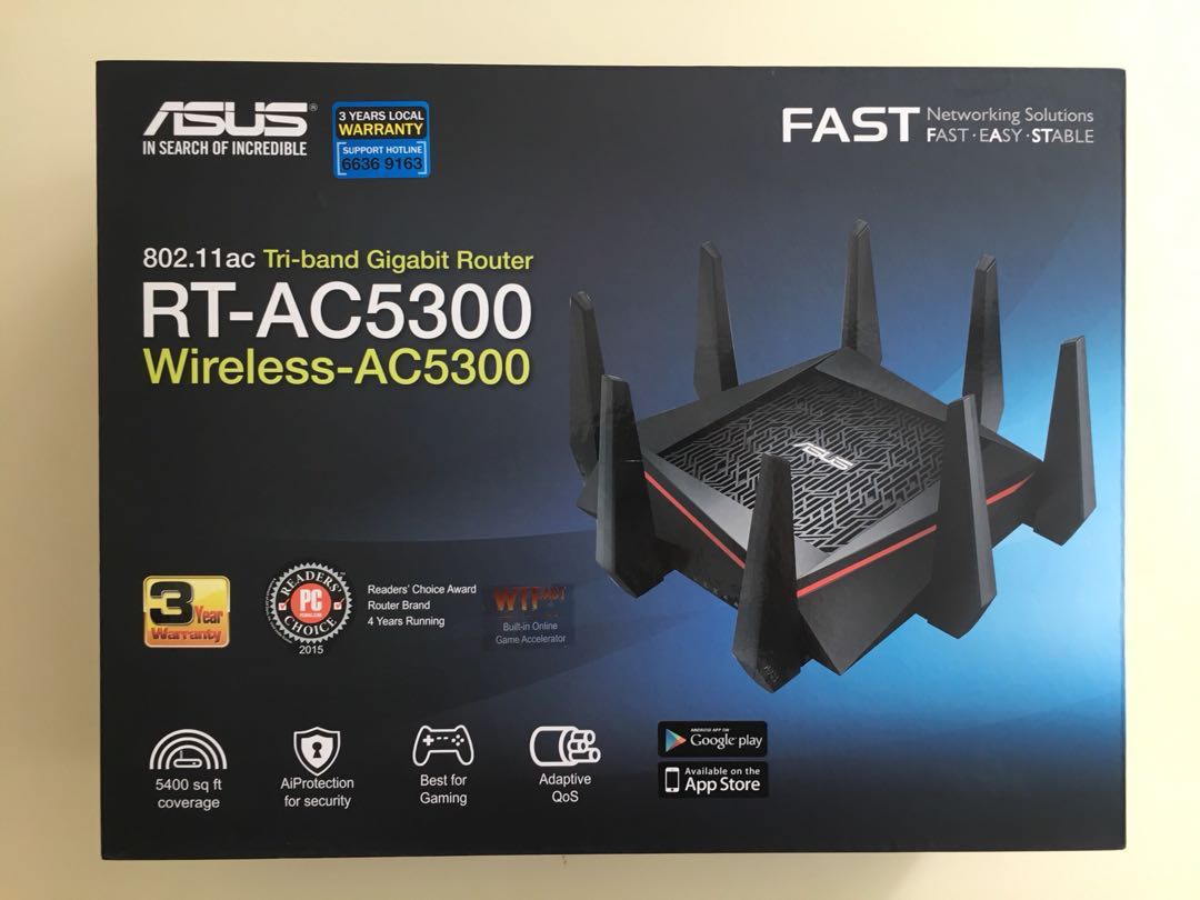 Asus RT-AC5300 Tri-band Gigabit Router 802.11ac, Computers & Tech ...