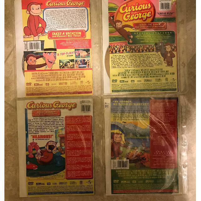 Curious George Award Winning English Cartoon DVDs (4 DVDs in a set ...