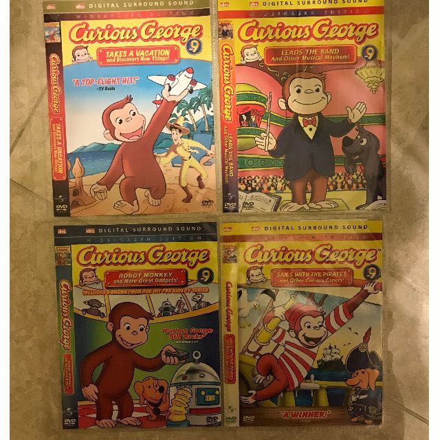 Curious George Award Winning English Cartoon DVDs (4 DVDs in a set ...