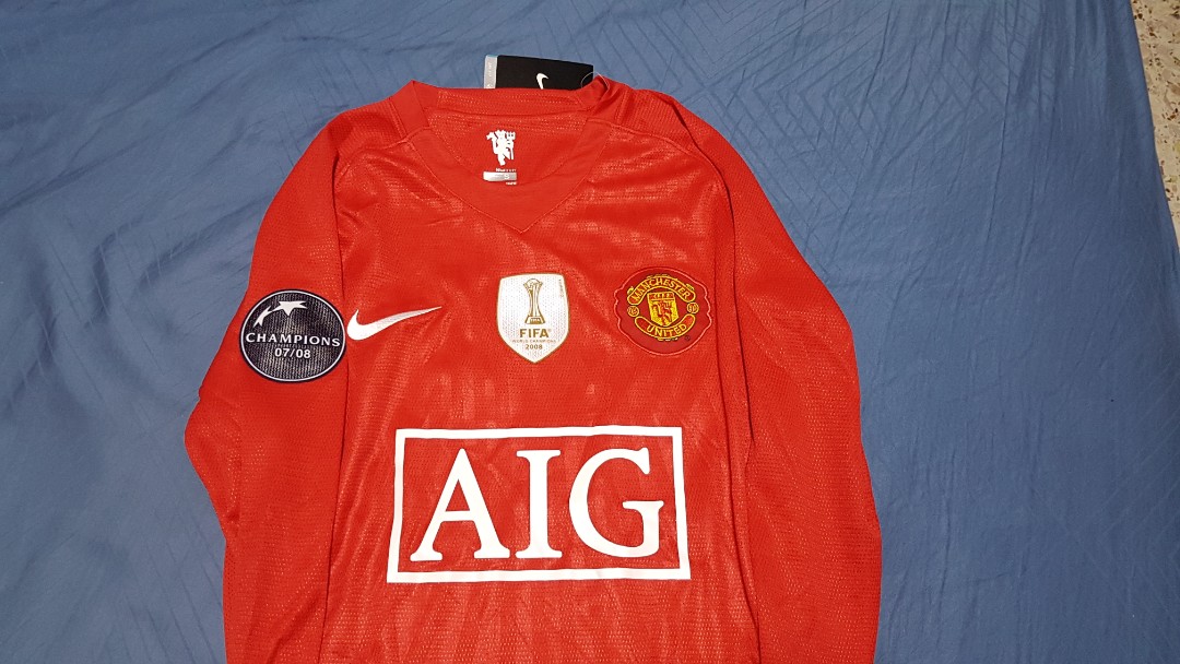 Manchester United 08/09 UCL 7 Ronaldo Jersey with UCL Champions patch ...
