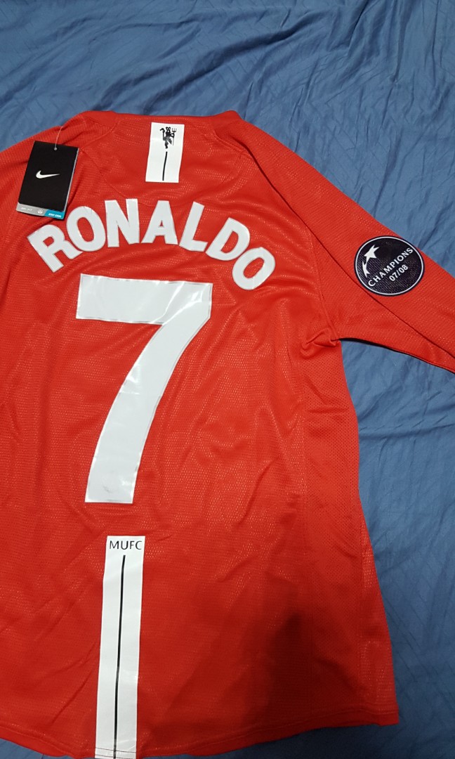 Manchester United 08/09 UCL 7 Ronaldo Jersey with UCL Champions patch ...