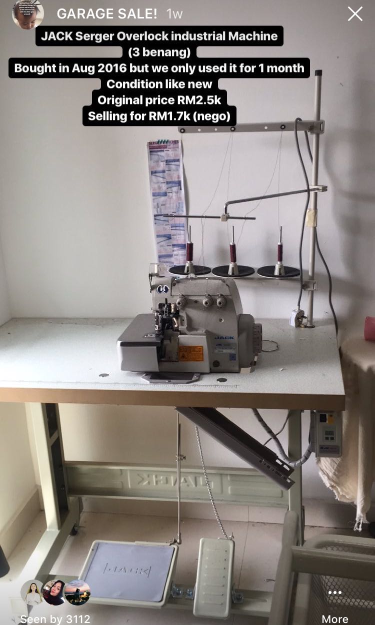 Mesin Jahit Tepi /Overlock Machine, Furniture & Home Living, Bathroom ...