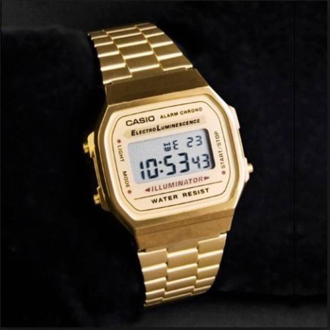 Original Casio Vintage Gold Digital A-168WG-9W, Mobile Phones & Gadgets ...