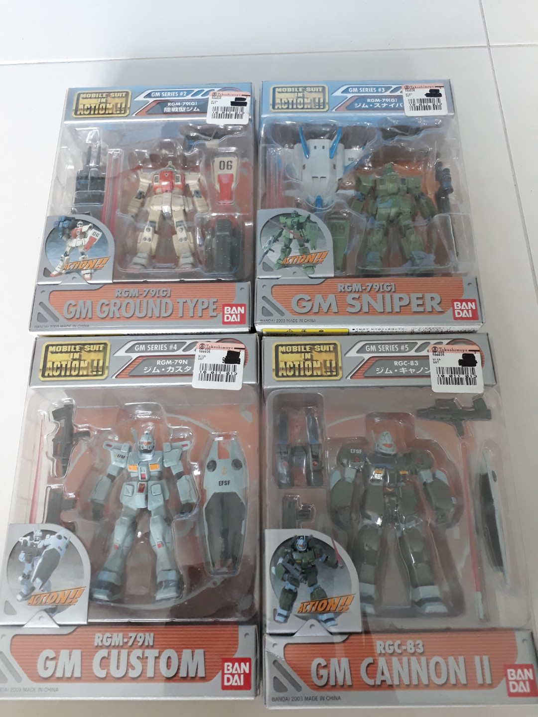 BNIB Gundam Mobile Suit In Action GM Series #02,#03,#04,#05, Hobbies ...