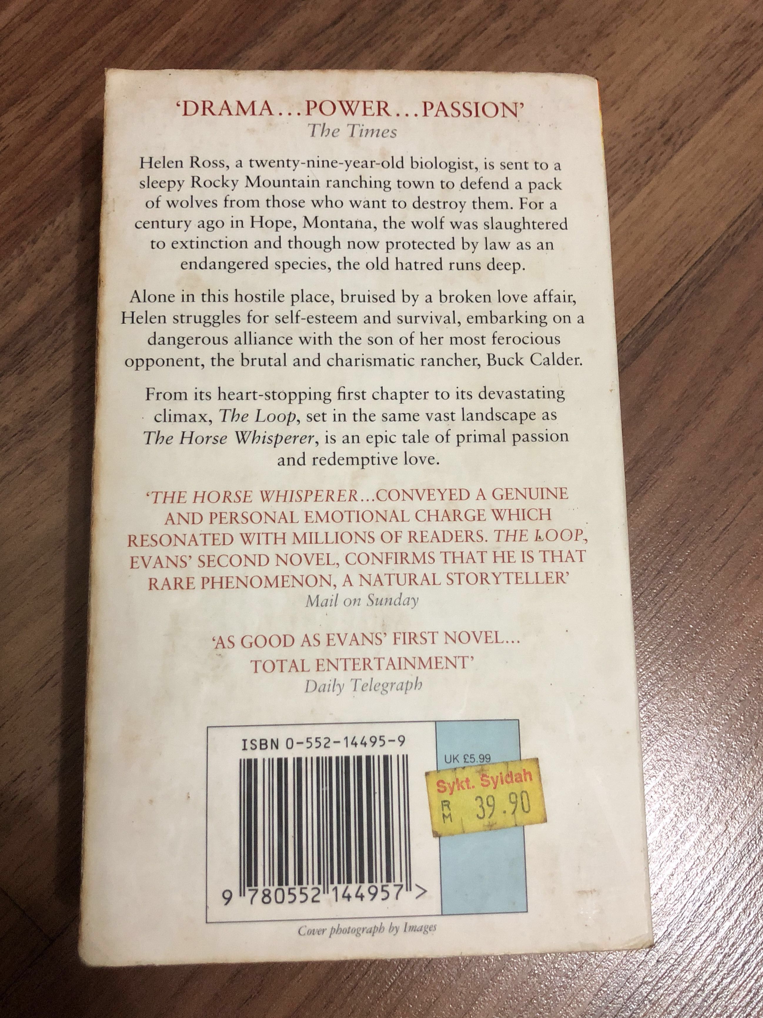 Nicholas Evans The Loop (fiction), Hobbies & Toys, Books & Magazines ...