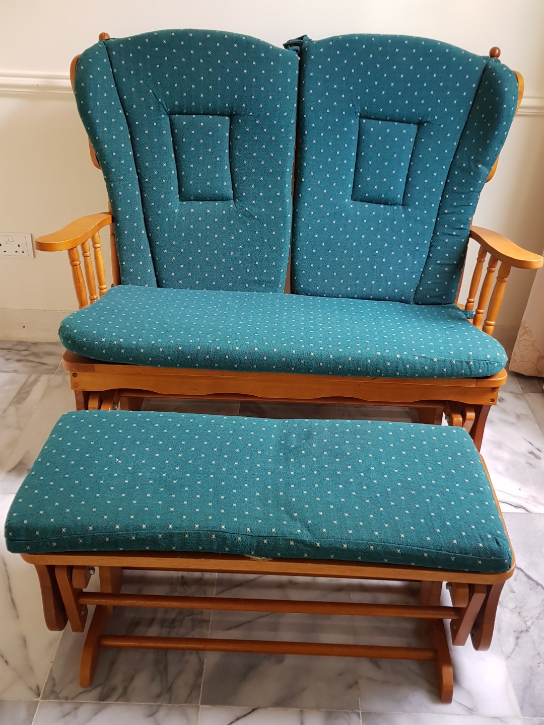 Vintage 2 Seater Rocking Chair, Furniture & Home Living, Furniture ...