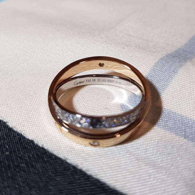 Cartier Leve Ring Diamond Paved, Luxury, Accessories on Carousell