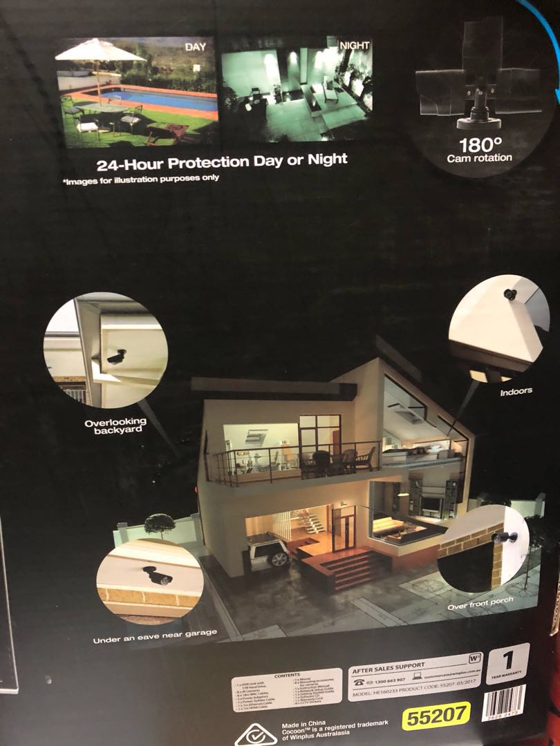 Cocoon 8 Camera Home Security System With DVR Free Mobile App ...