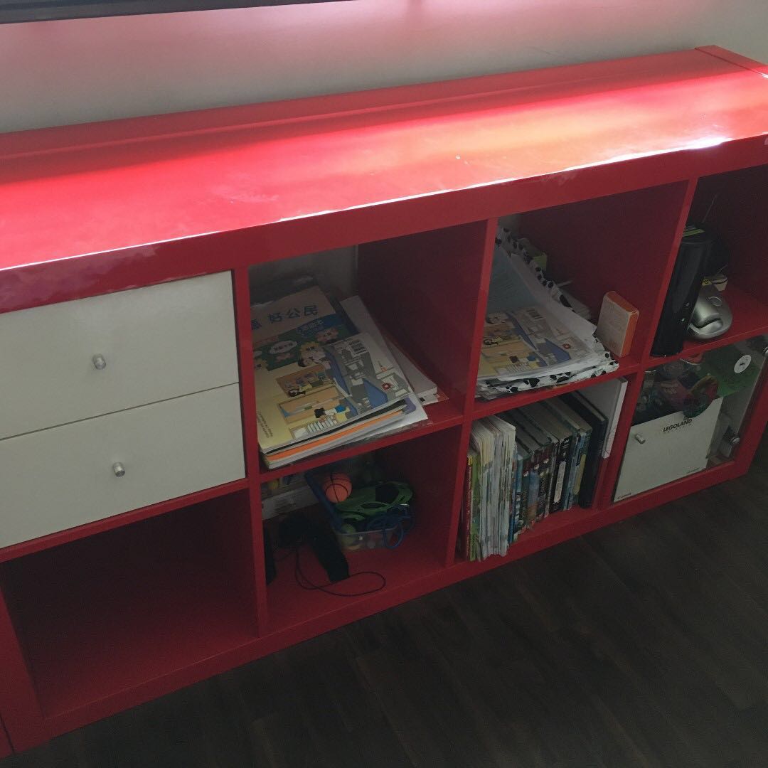 IKEA RED SHELVES FOR SALES (2 sets), Furniture & Home Living, Furniture ...