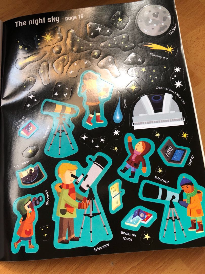 Usborne Space Sticker Book, Hobbies & Toys, Books & Magazines, Children ...