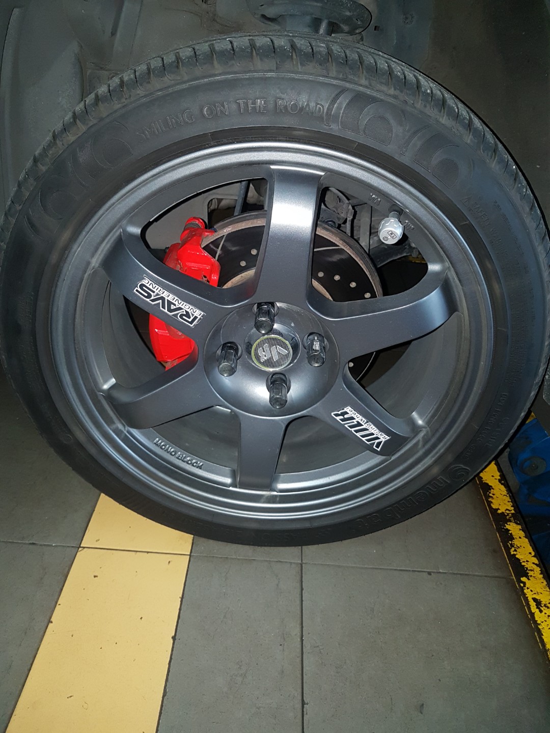 4x100 Volk Racing TE37 gunmetal rims with 60% tyre thread, Car ...