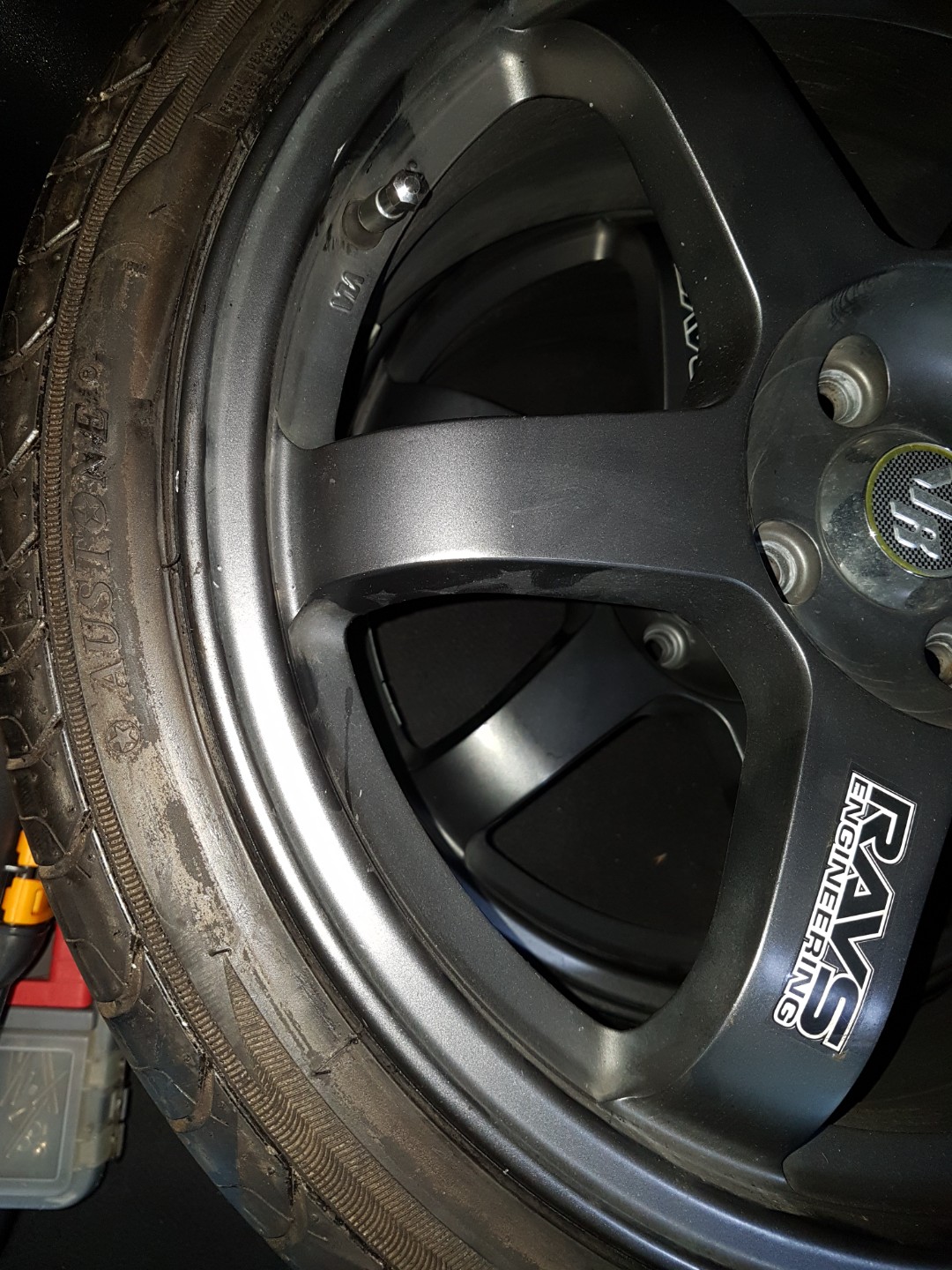 4x100 Volk Racing TE37 gunmetal rims with 60% tyre thread, Car ...
