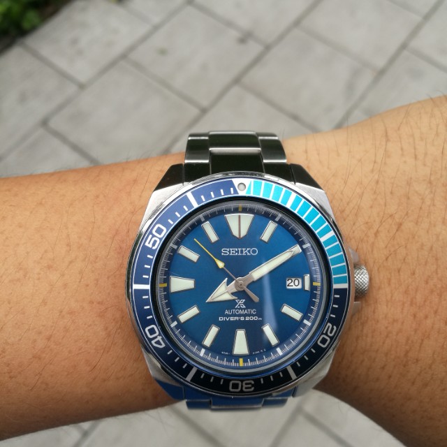 Seiko Blue Lagoon Samurai SRBP09, Men's Fashion, Watches & Accessories ...