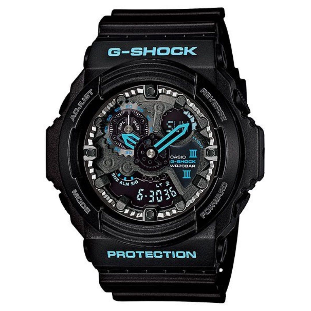 【EASYwatches】CASIO 卡西歐 G-SHOCK GA-300BA-1A 淺藍 齒輪 GA_300_310, 他的時尚, 手錶及 ...