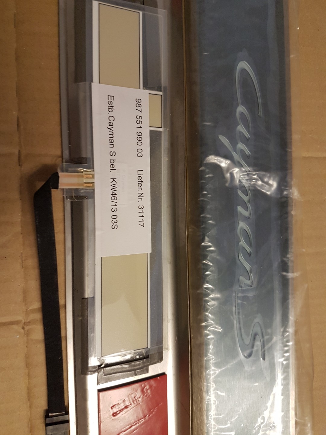Original Porsche 987 Cayman S Illuminated Stainless Steel Door Sill ...
