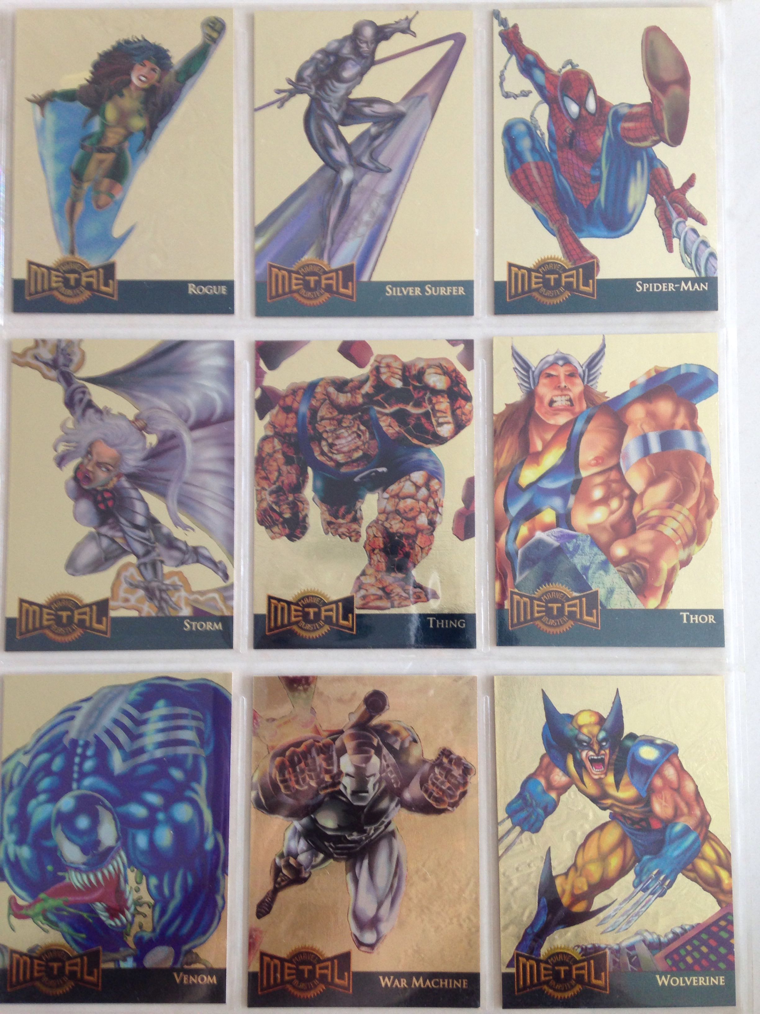 Full Set 1995 Marvel Metal Base Cards +18Gold+18MetalBlaster, Hobbies ...