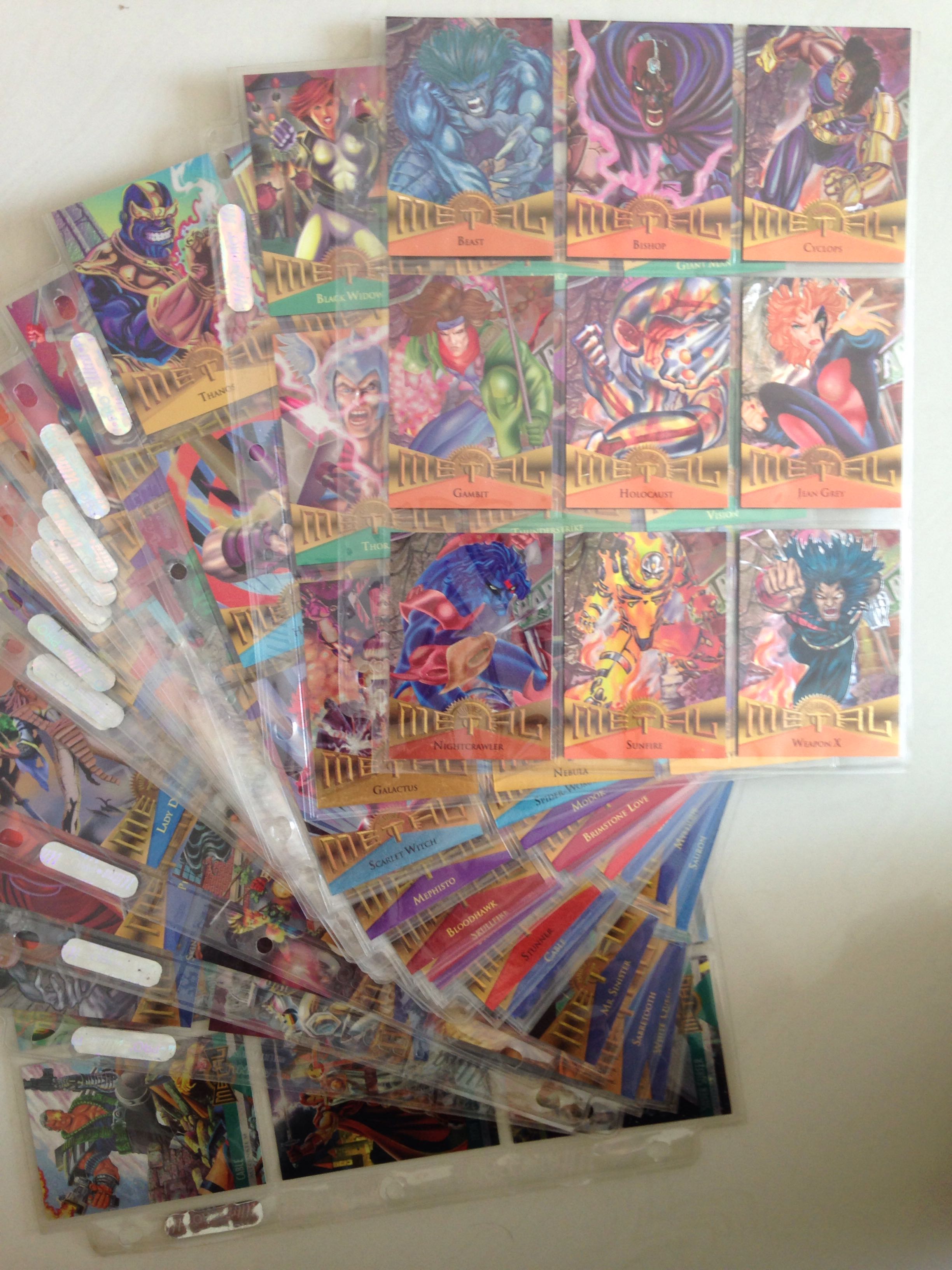 Full Set 1995 Marvel Metal Base Cards +18Gold+18MetalBlaster, Hobbies ...