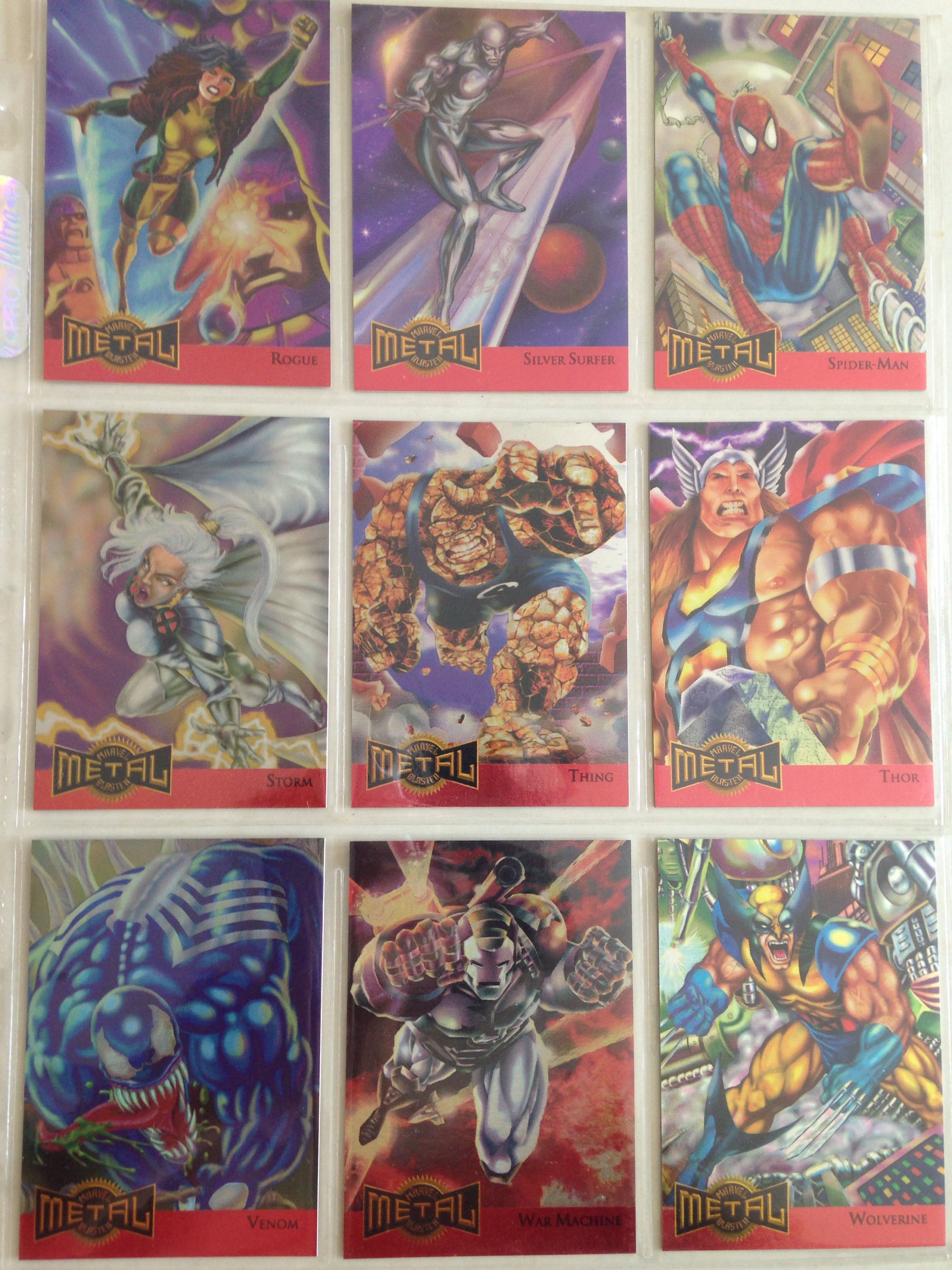Full Set 1995 Marvel Metal Base Cards +18Gold+18MetalBlaster, Hobbies ...