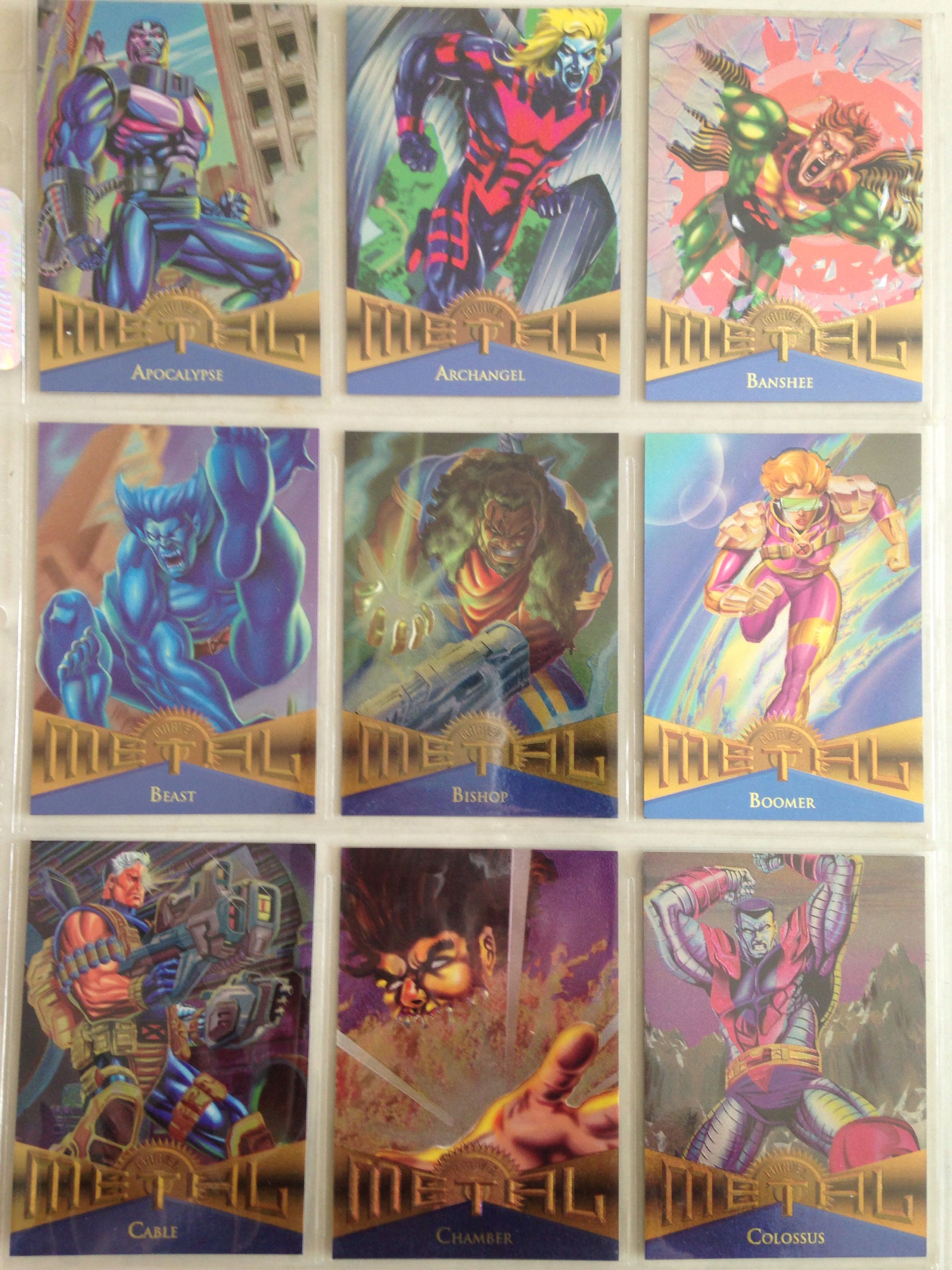 Full Set 1995 Marvel Metal Base Cards +18Gold+18MetalBlaster, Hobbies ...