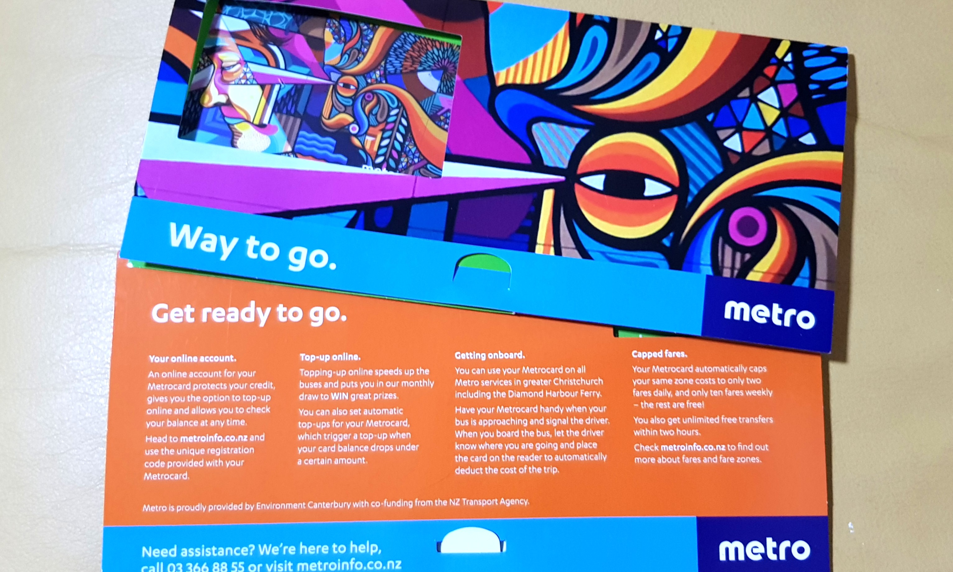 metro card for public transportation in Christchurch, New Zealand ...