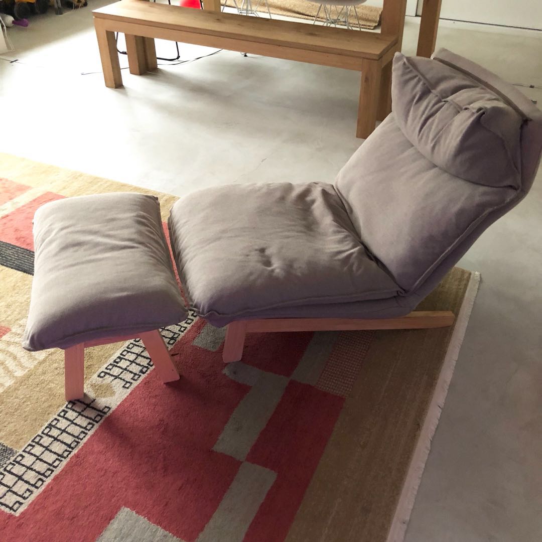 Muji lounge chair with ottoman/ high back reclining sofa., Furniture ...