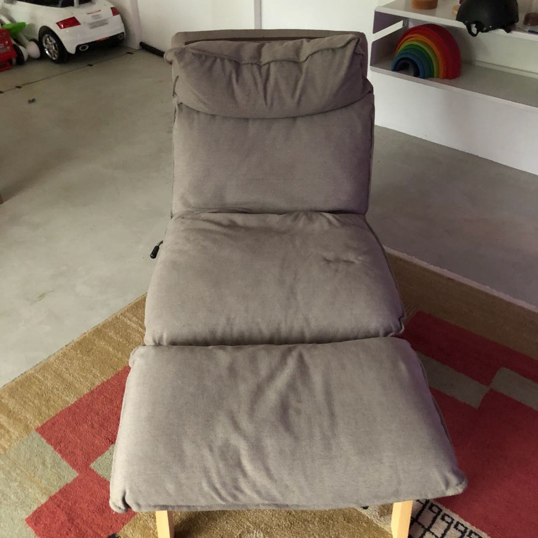 Muji lounge chair with ottoman/ high back reclining sofa., Furniture ...