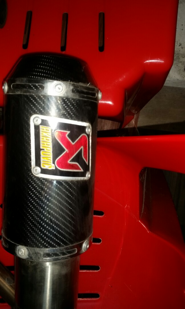 RARE Full set akra Gp M1 pipe for sniper 150, Motorcycles, Motorcycle ...