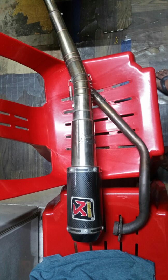 RARE Full set akra Gp M1 pipe for sniper 150, Motorcycles, Motorcycle ...