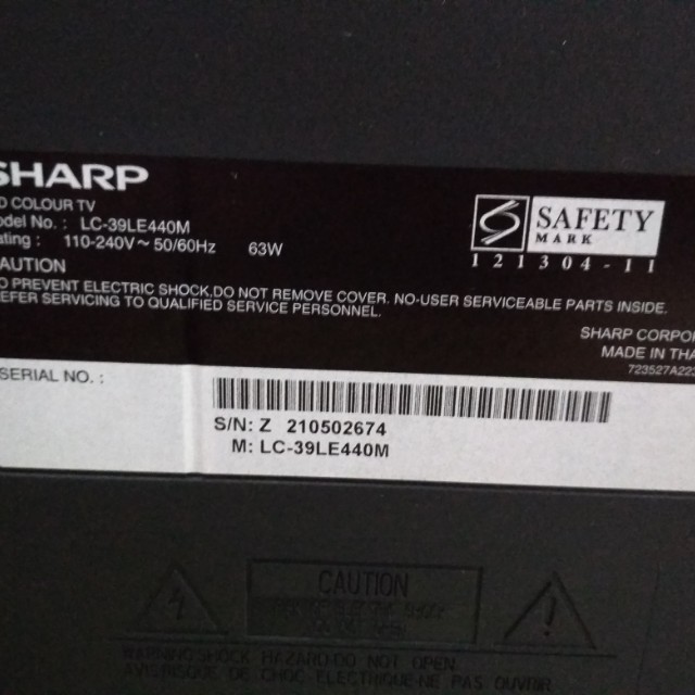 Sharp 39" LCD TV, TV & Home Appliances, TV & Entertainment, TV on Carousell