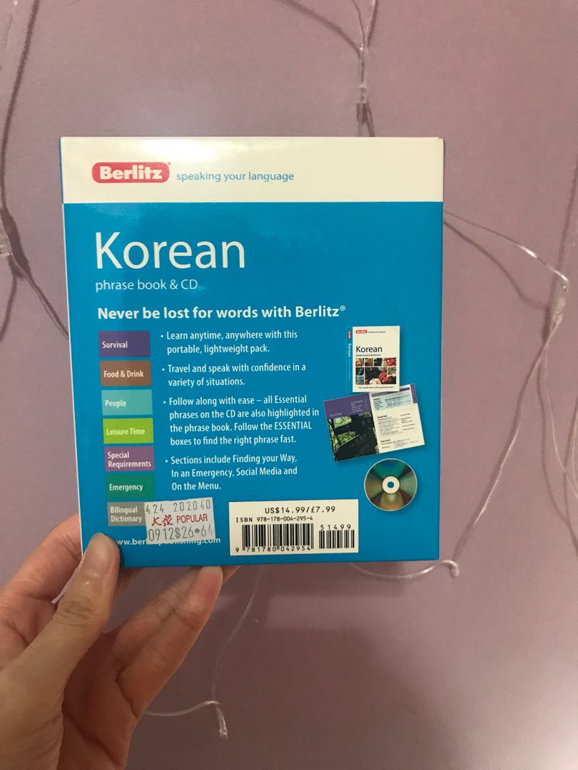 Berlitz Korean Phase Book & CD, Hobbies & Toys, Books & Magazines ...