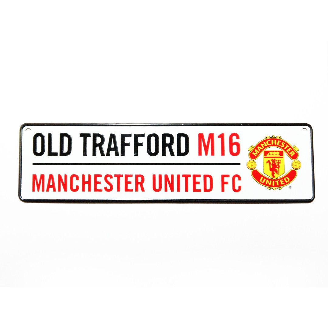 Manchester United Old Trafford M16 Street Sign (10" x 2.75"), Sports Equipment, Sports & Games ...